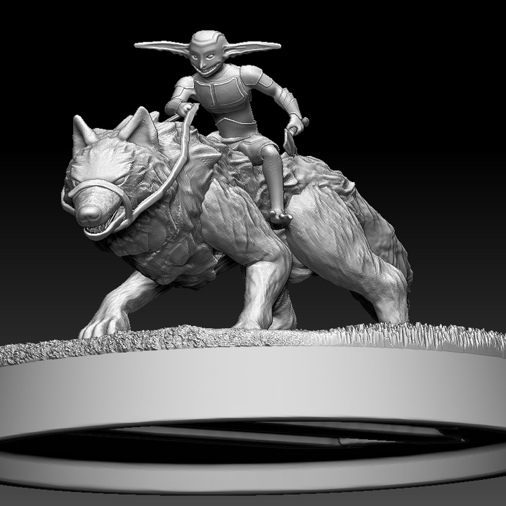 3D Printable Goblin Mount with Rider by John Schmolke