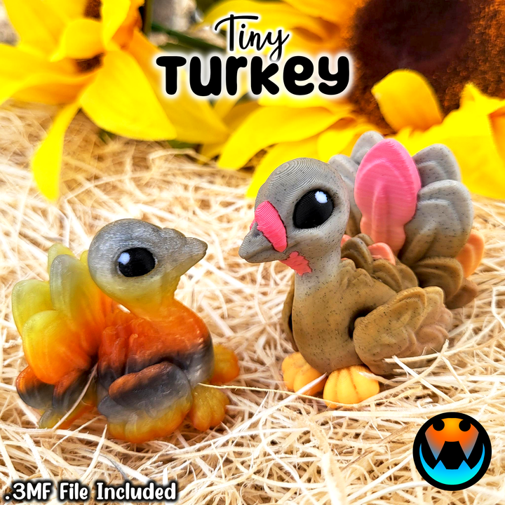 3D Printable Tiny Turkey by Cinderwing3D