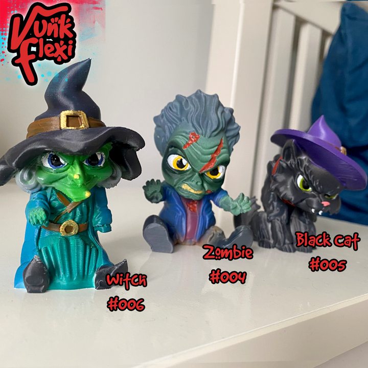 3D Printable Halloween Zombie MultiColor Flexi Print-In-Place + figure ...