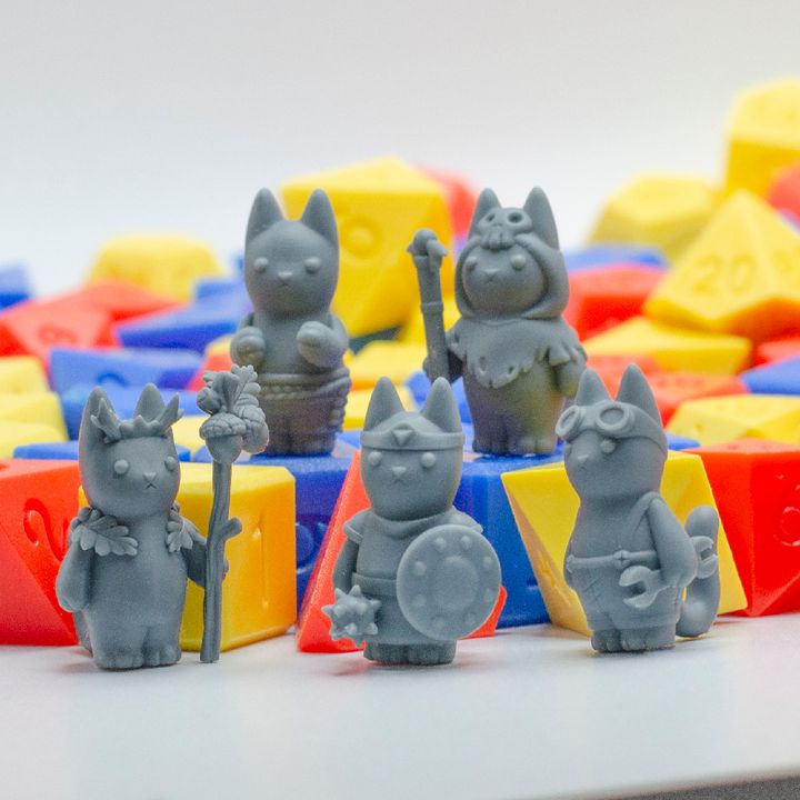 3D Printable Peanut Cats Series 2! Bundle of 5 (Druid, Monk, Cleric ...