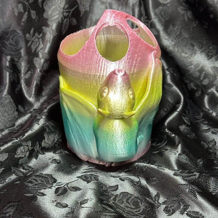 3D Printable Baby Fruit Bat Toothbrush Holder by Rye Moore