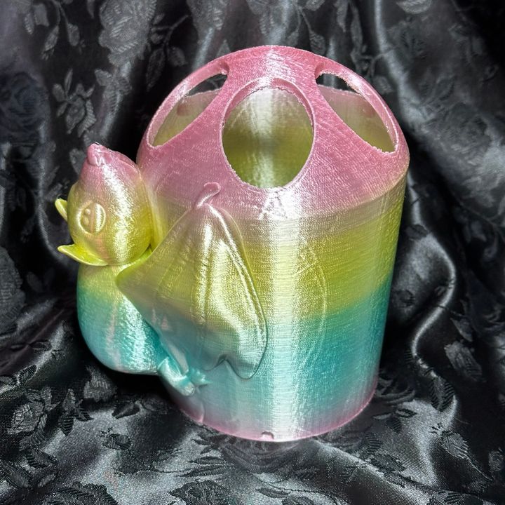 3D Printable Baby Fruit Bat Toothbrush Holder by Rye Moore