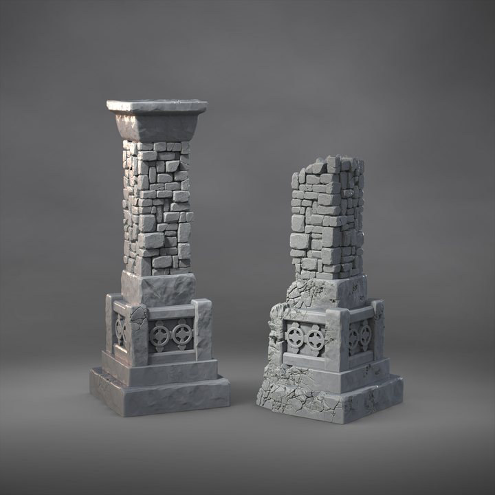 3D Printable Pillar, City of Jasmir Kickstarter by Terrainiacs