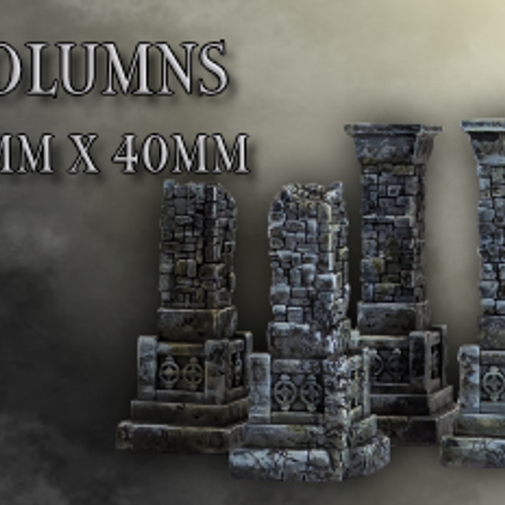3D Printable Pillar, City of Jasmir Kickstarter by Terrainiacs