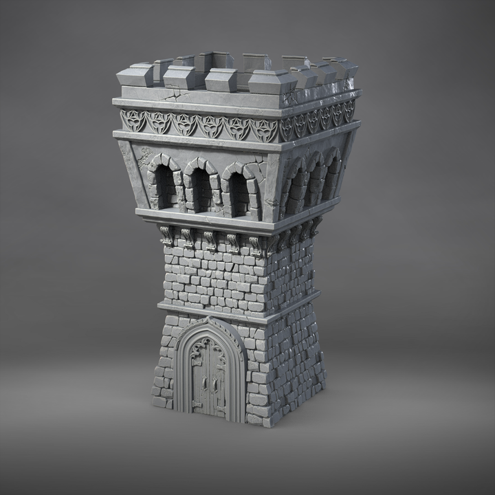 3D Printable Tower, City of Jasmir Kickstarter by Terrainiacs