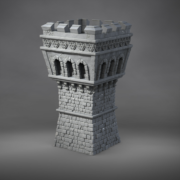 3D Printable Tower, City of Jasmir Kickstarter by Terrainiacs