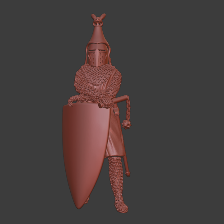 3D Printable Medieval knight with flail, and crested helmet by Northern ...