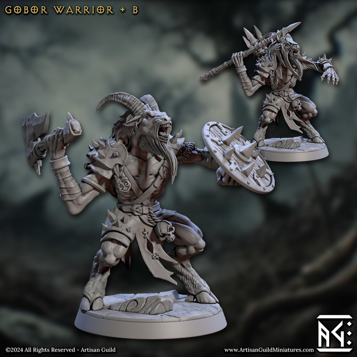 3D Printable Gobor Warrior - B (Rise of the Beastmen) by Artisan Guild