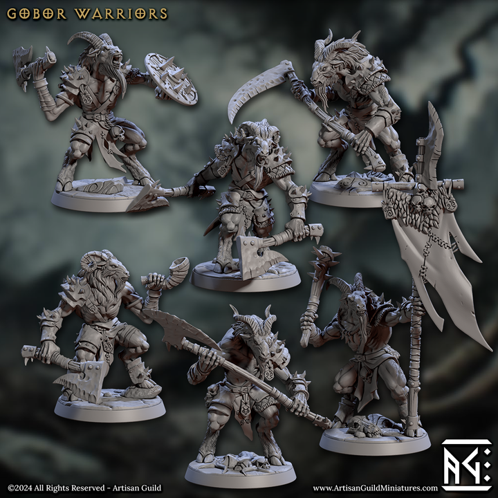 3D Printable Gobor Warrior - B (Rise of the Beastmen) by Artisan Guild