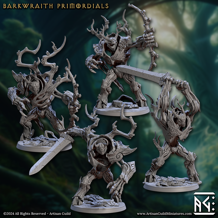 3D Printable Barkwraith Spriggans (Complete set - 67) by Artisan Guild