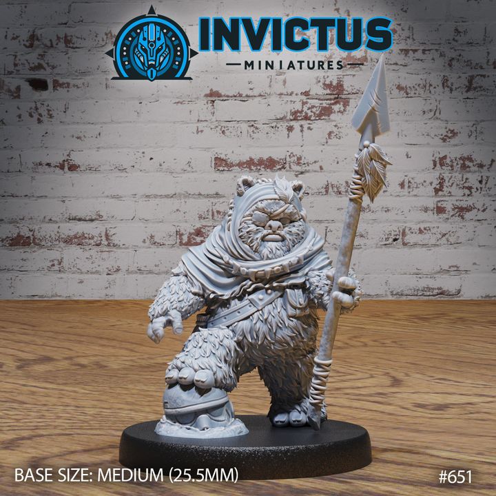 3D Printable Wild Teddy Alien Spear / Small Forest Moon Warrior ...