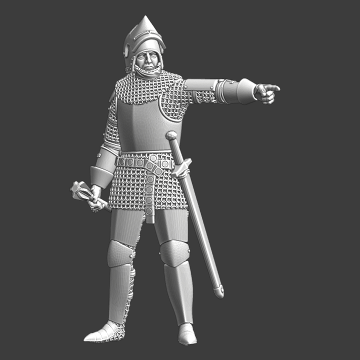 3D Printable Medieval Late Knight - Commander pointing by Northern ...