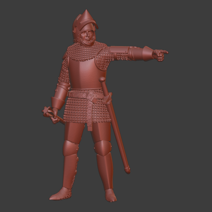 3D Printable Medieval Late Knight - Commander pointing by Northern ...