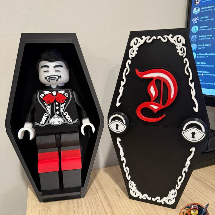 3D Printable Dracula Brick with Coffin by Walter's World 3D