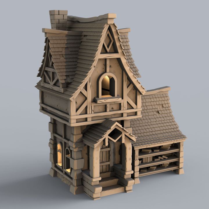 3D Printable x5 Medieval buildings - part 2 by Proxywars