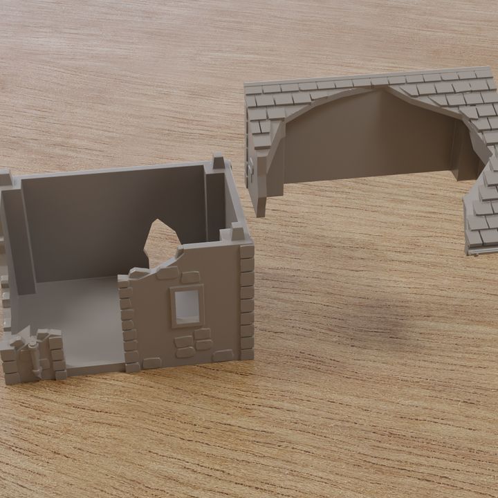 3D Printable French Shed 1 Destroyed Normandy WW2 Wargaming Terrain by ...