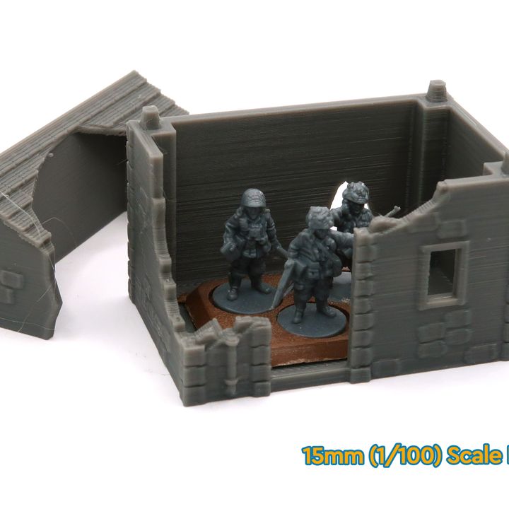 3D Printable French Shed 1 Destroyed Normandy WW2 Wargaming Terrain by ...