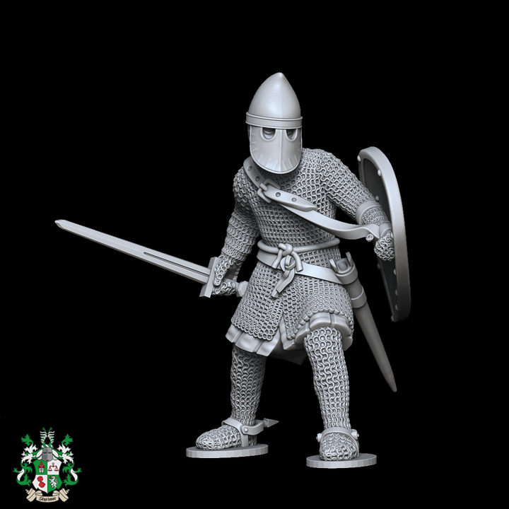 3D Printable Italo-Norman Crusader on Foot by Styriwar
