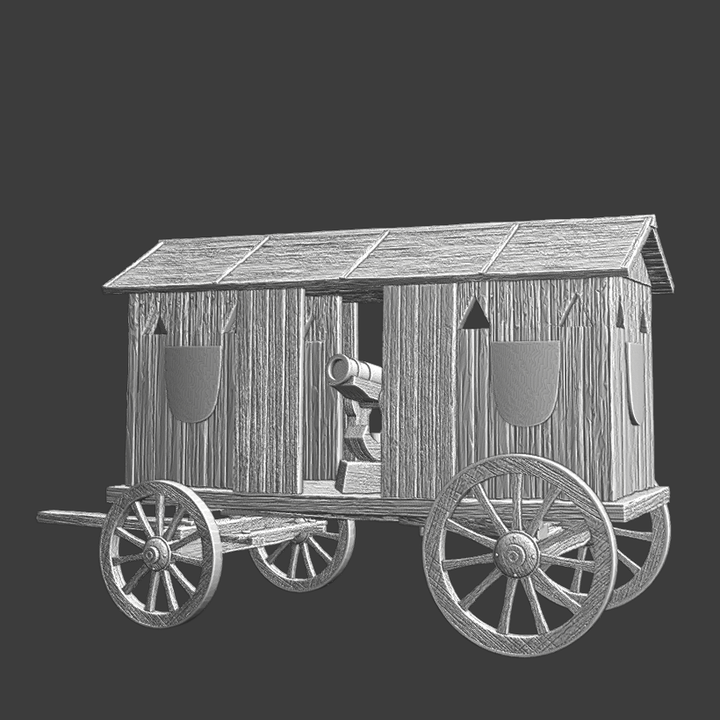 3D Printable Medieval Hussite Gun Wagon by Northern Crusades Miniatures