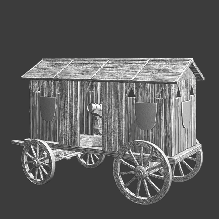 3D Printable Medieval Hussite Gun Wagon by Northern Crusades Miniatures