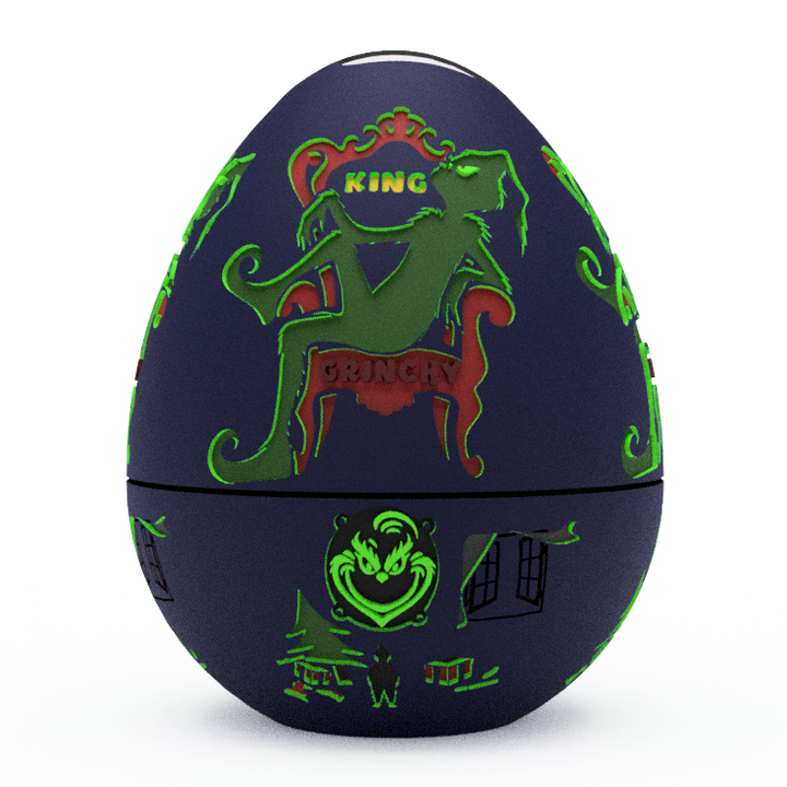 3D Printable King Grinch Egg Embossed & Debossed 3MF / STL / OBJ by Cory