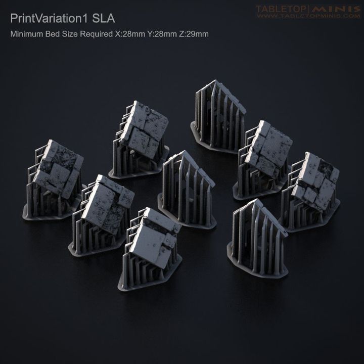 3D Printable Broken Tile 20mmx20mm Square Base Toppers by TableTopMinis