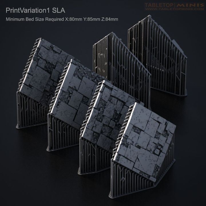 3D Printable Broken Tile 60mmx60mm Square Base Toppers by TableTopMinis