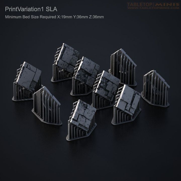 3D Printable Broken Tile 25mmx25mm Square Base Toppers by TableTopMinis