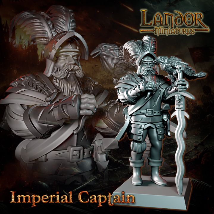 3D Printable Imperial Captain by Landor Miniatures