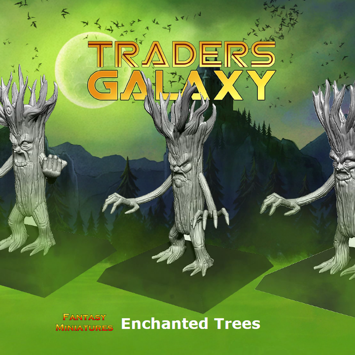 3D Printable Fantasy - Enchanted Trees by Traders Galaxy Miniatures and Games