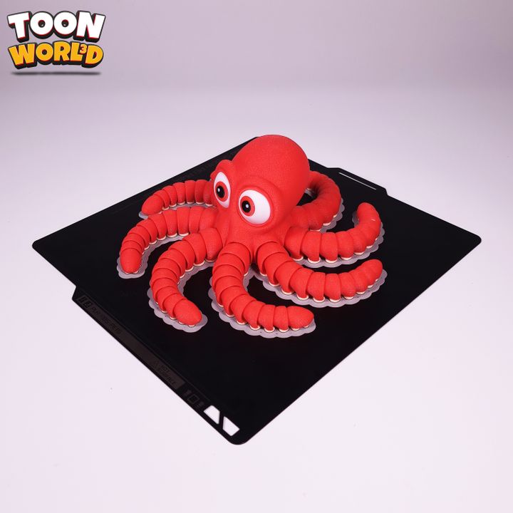 3D Printable Cute Flexible Octopus by ToonWorld3D