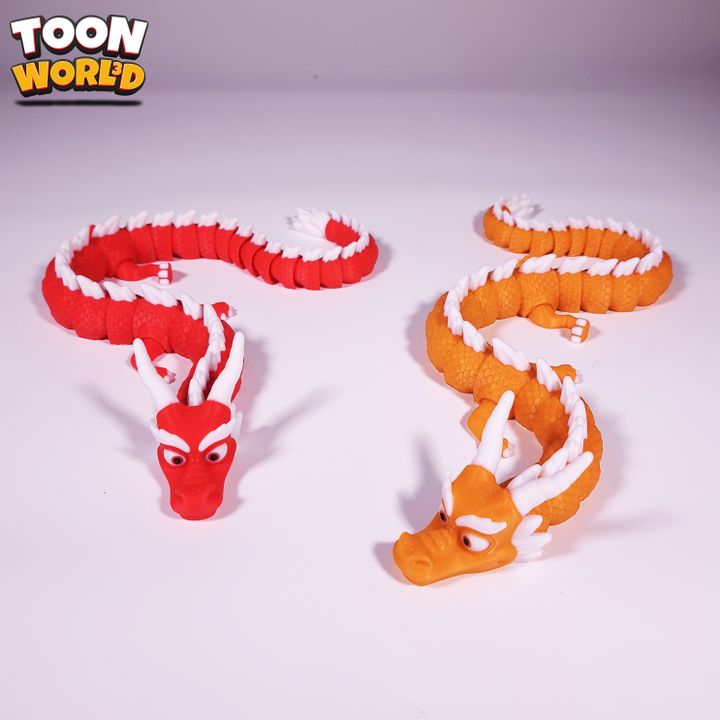 3D Printable Cute Flexible Dragon by ToonWorld3D