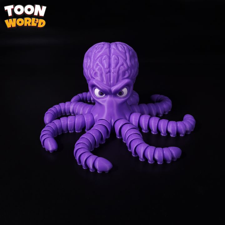 3D Printable Mad Octopus Alien Invader by ToonWorld3D