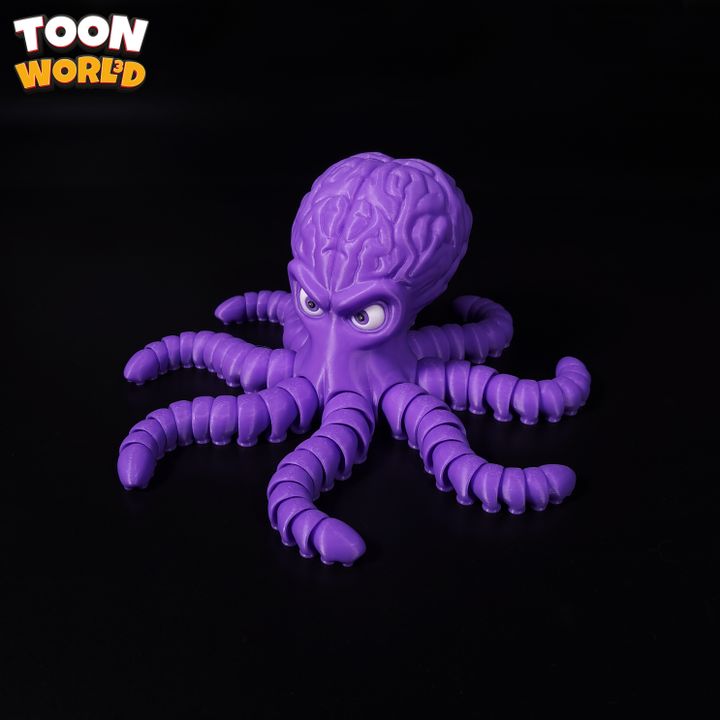 3D Printable Mad Octopus Alien Invader by ToonWorld3D