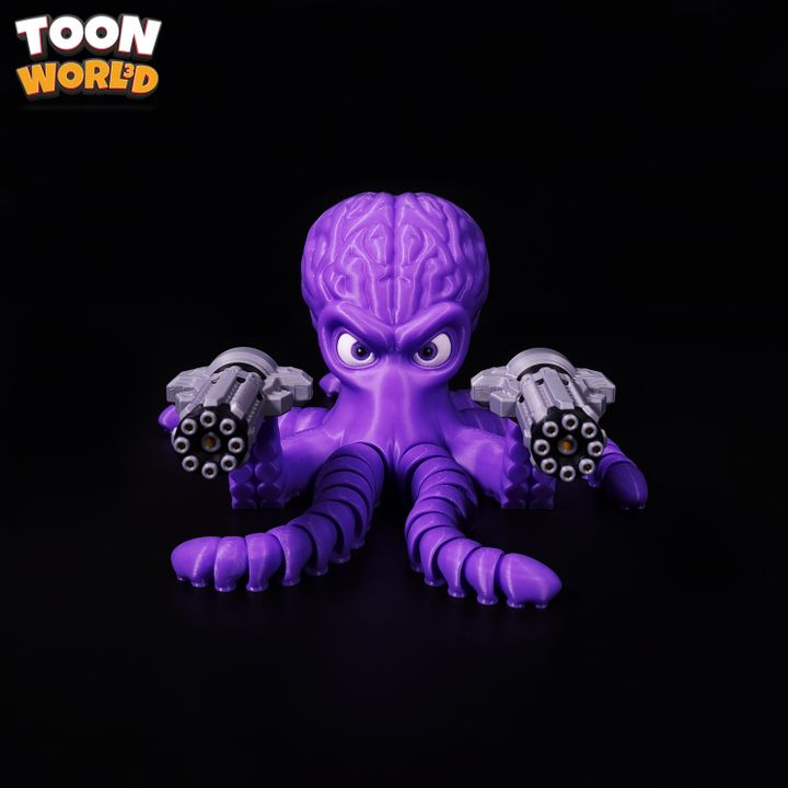 3D Printable Mad Octopus Alien Invader by ToonWorld3D