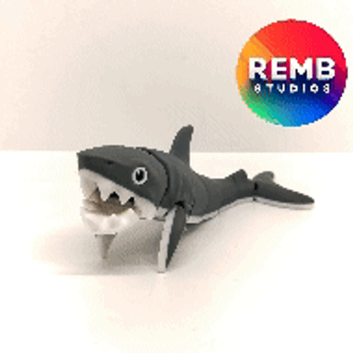 3D Printable Flexi Great White Shark Remb Studios, STL file for 3D ...