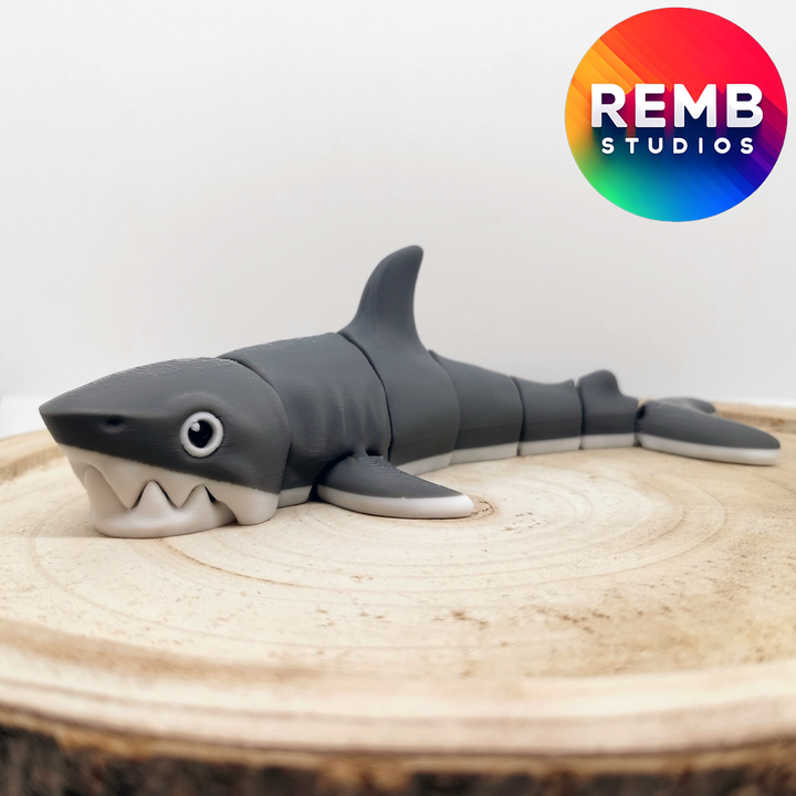 3D Printable Flexi Great White Shark Remb Studios, STL file for 3D ...