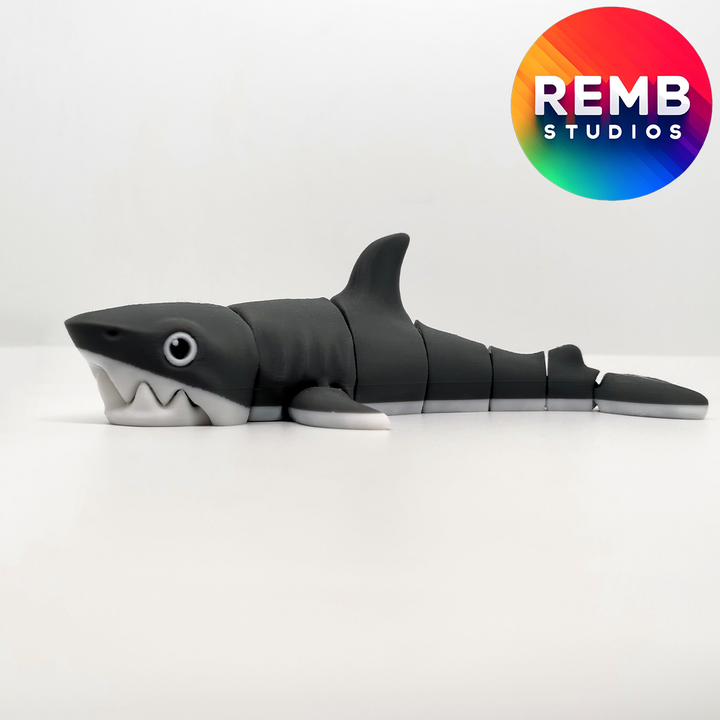 3D Printable Flexi Great White Shark Remb Studios, STL file for 3D ...
