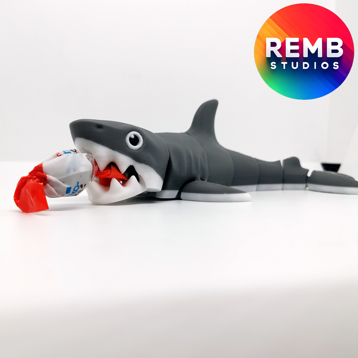 3D Printable Flexi Great White Shark Remb Studios, STL file for 3D ...