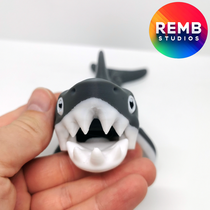 3D Printable Flexi Great White Shark Remb Studios, STL file for 3D ...