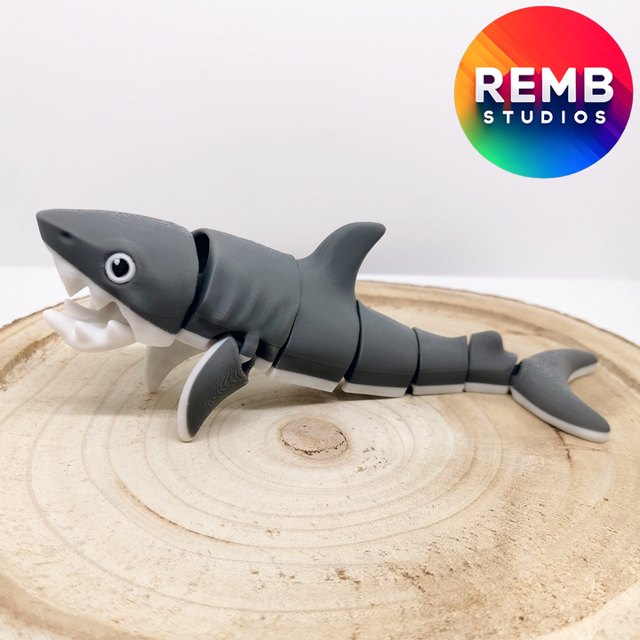 3D Printable Flexi Great White Shark Remb Studios, STL file for 3D ...