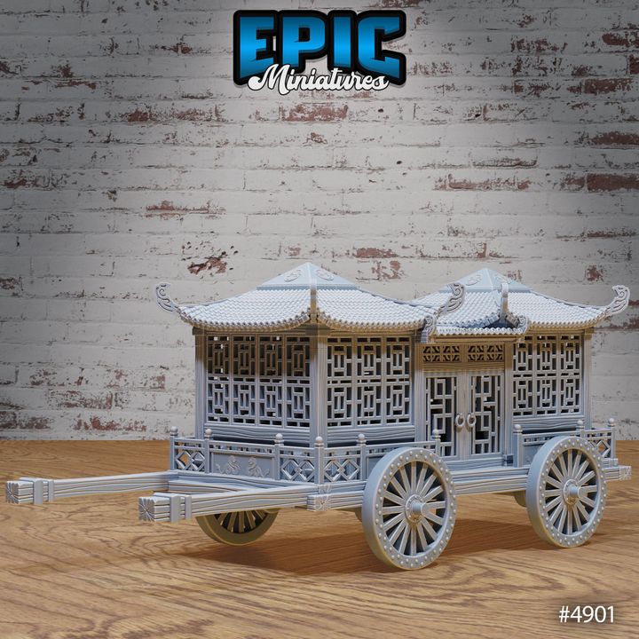 3D Printable Noble Carriage / Japanese Carrier / Chinese Settler Wagon ...
