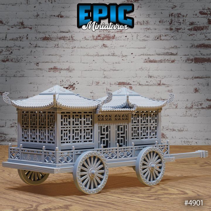 3D Printable Noble Carriage / Japanese Carrier / Chinese Settler Wagon ...