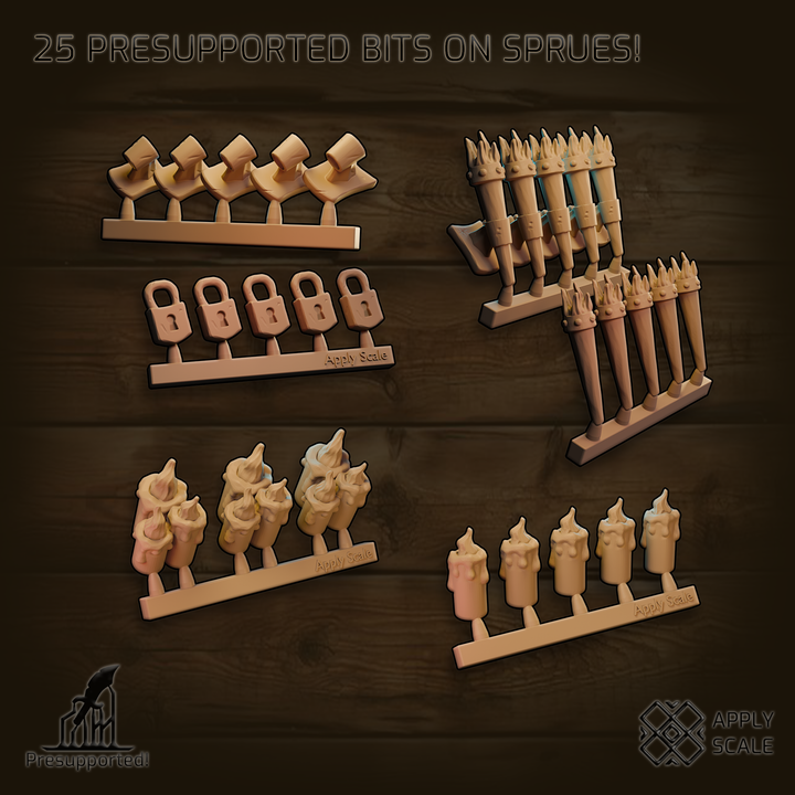 3D Printable Pirate themed Inn, Tavern, Ship basing bits by Apply Scale