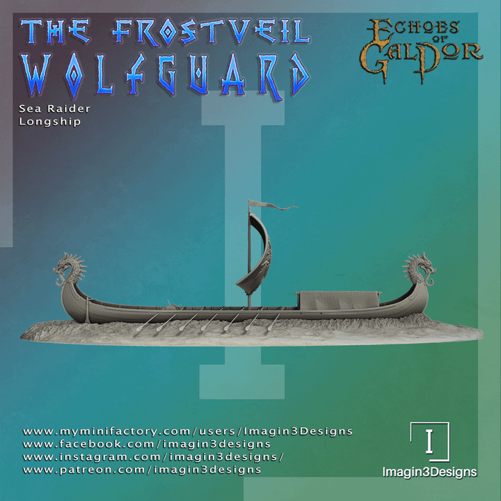 3D Printable Sea Raider Longship by Imagin3Designs