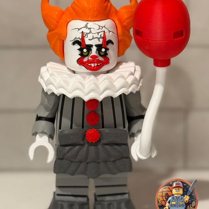 3D Printable Creepy Clown Brick by Walter's World 3D