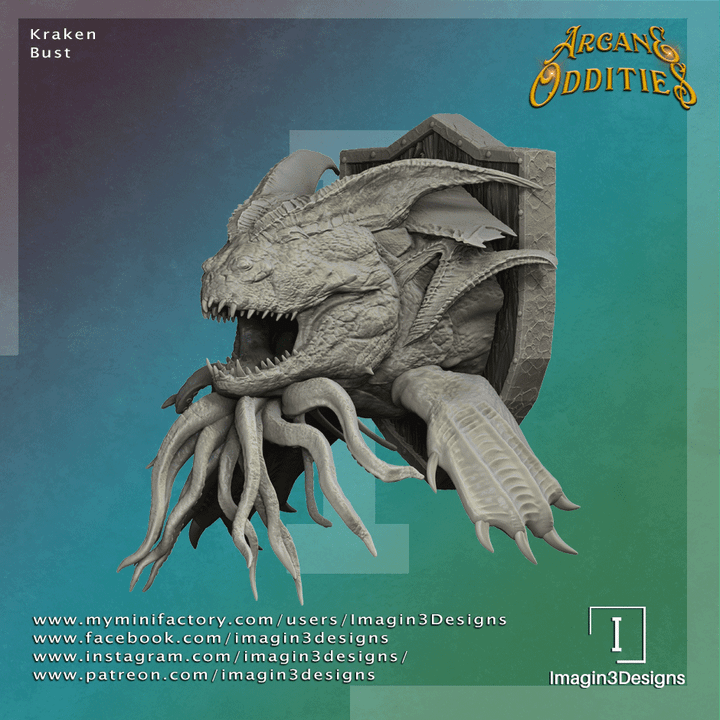 3D Printable Kraken Bust by Imagin3Designs