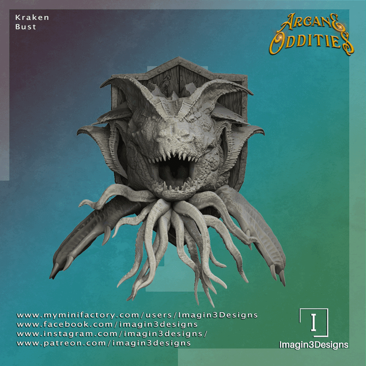 3D Printable Kraken Bust by Imagin3Designs