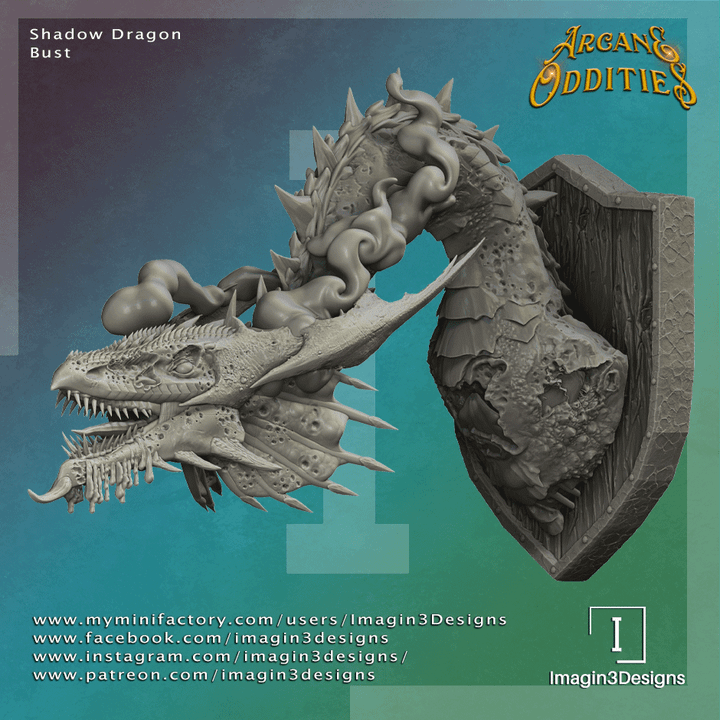 3D Printable Shadow Dragon Bust by Imagin3Designs