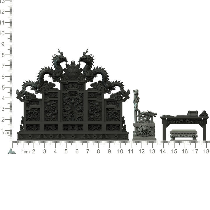 3D Printable 010 Royal Chinese Dragon Emperor Throne by Printerra Studios